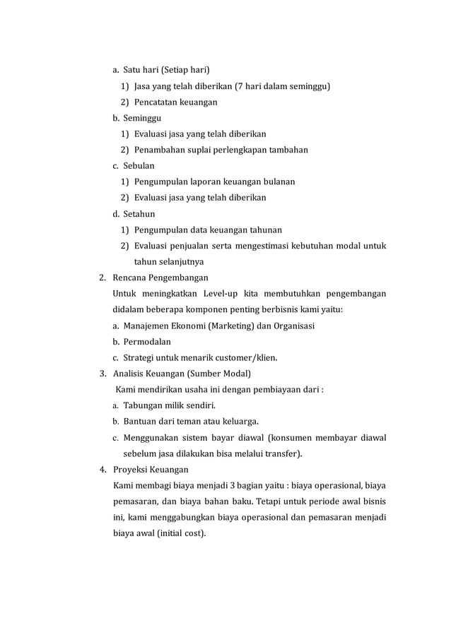 Bisnis plan rumah sehat aba | DOCX