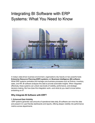 Integrating BI Software with ERP Systems: What You Need to Know | PDF