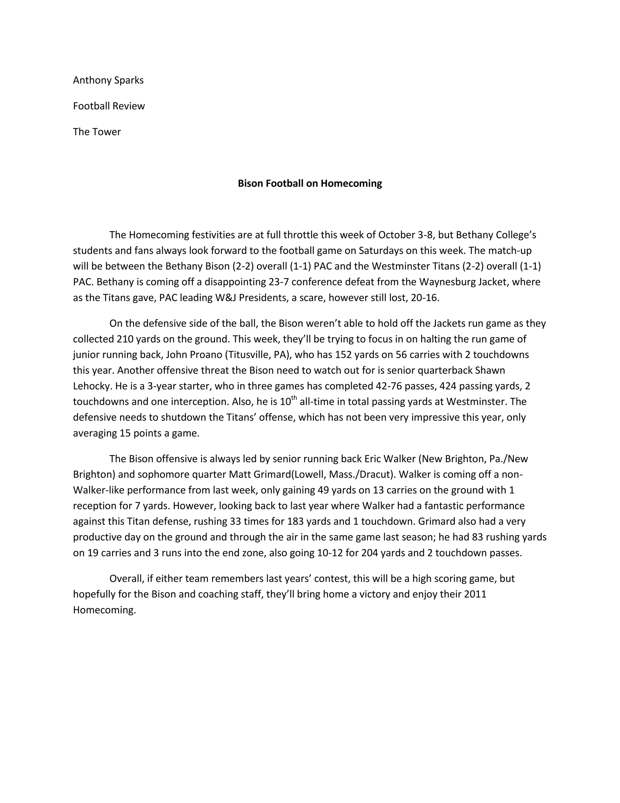 Bison football review[1] | DOCX