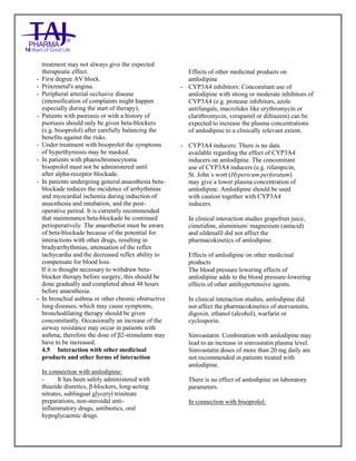 Bisoprolol Fumarate and Amlodipine Besylate Tablets SmPC Taj ...