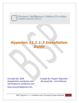 Bisp hyperion11 1 1 3 installation guide | PDF