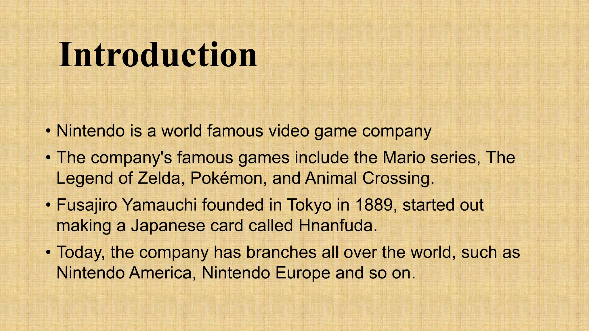 BIS presentation nintendo | PPTX | Console Games | Video Gaming