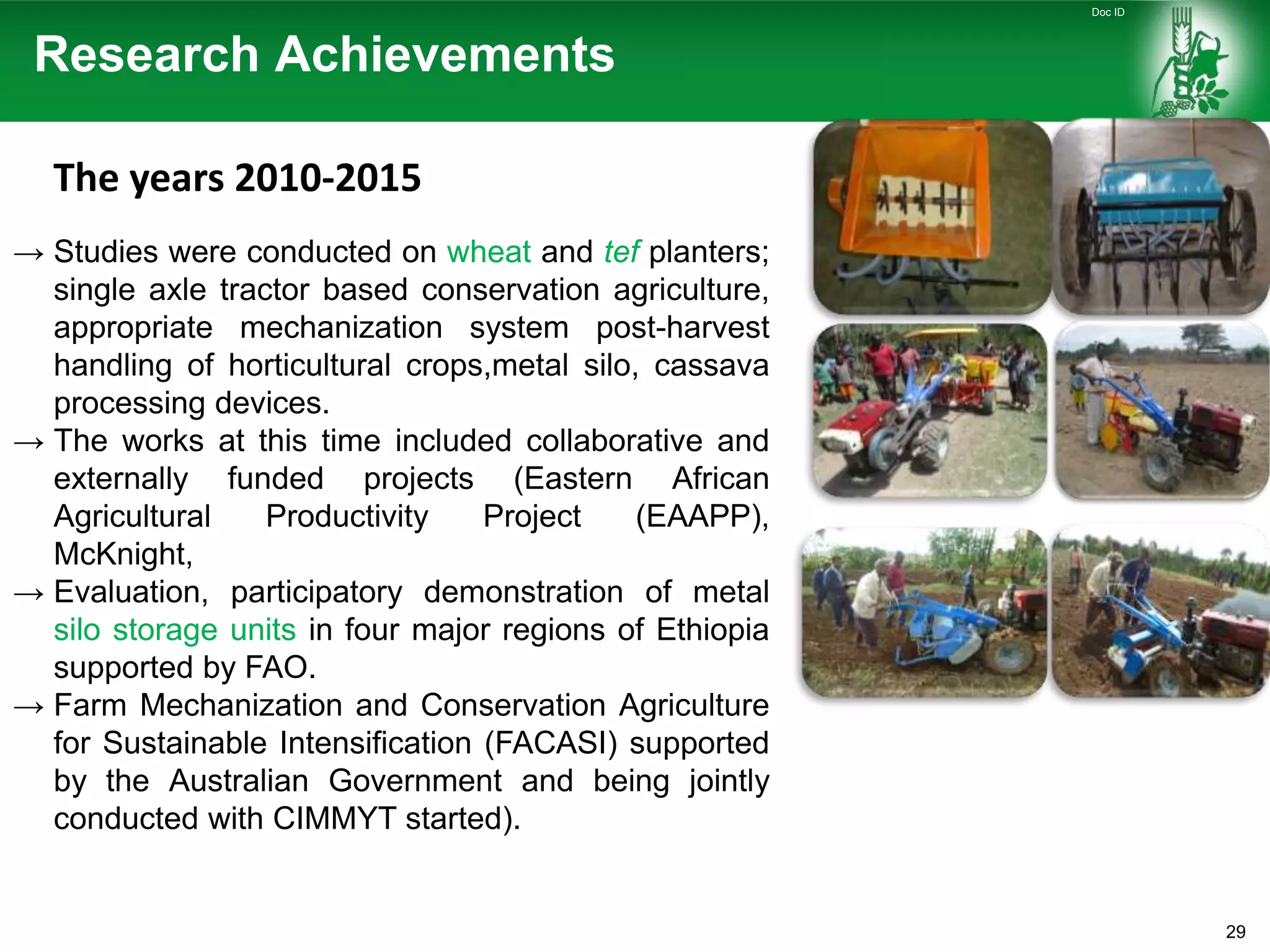 Mechanization Research in Ethiopia | PPTX