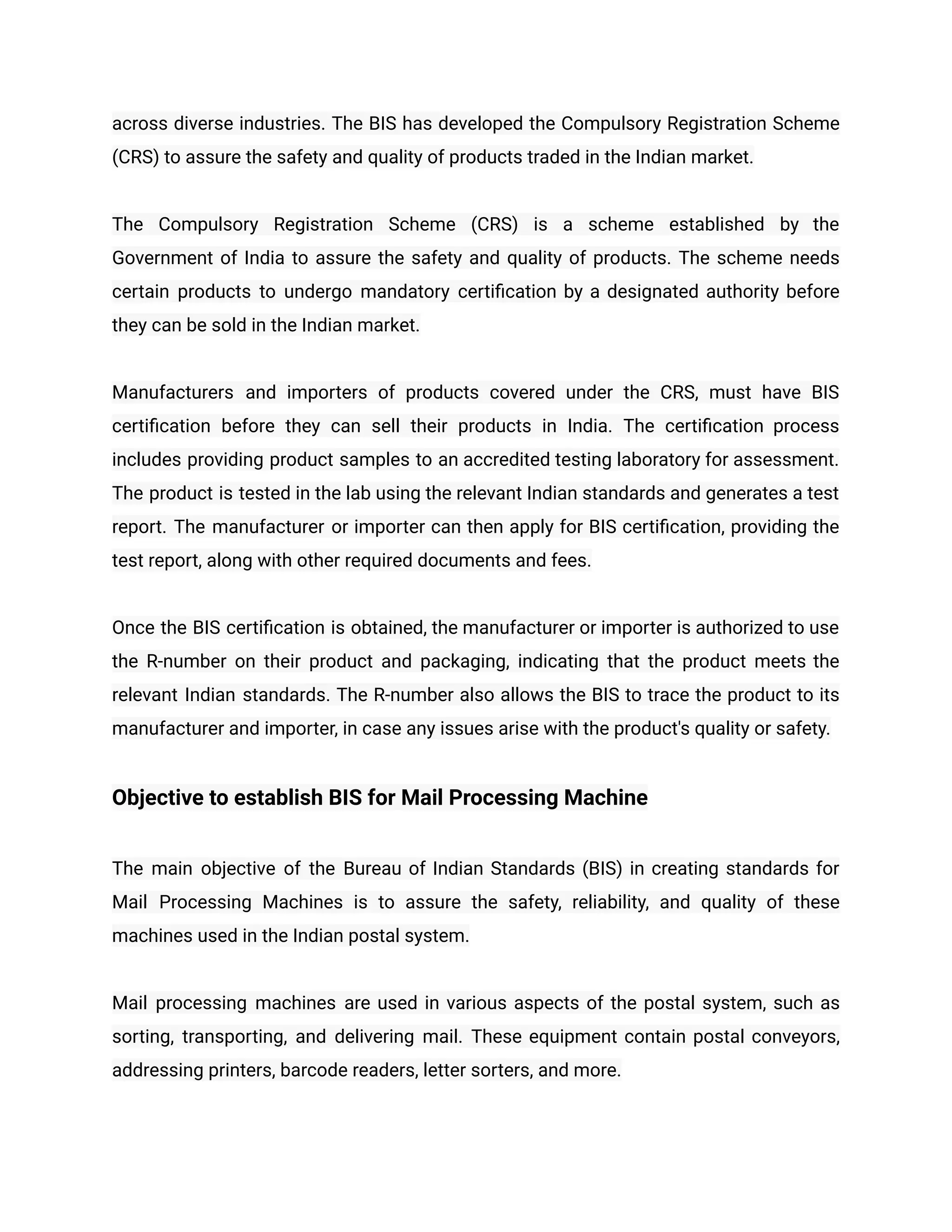 BIS Registration for Mail Processing Machine.pdf