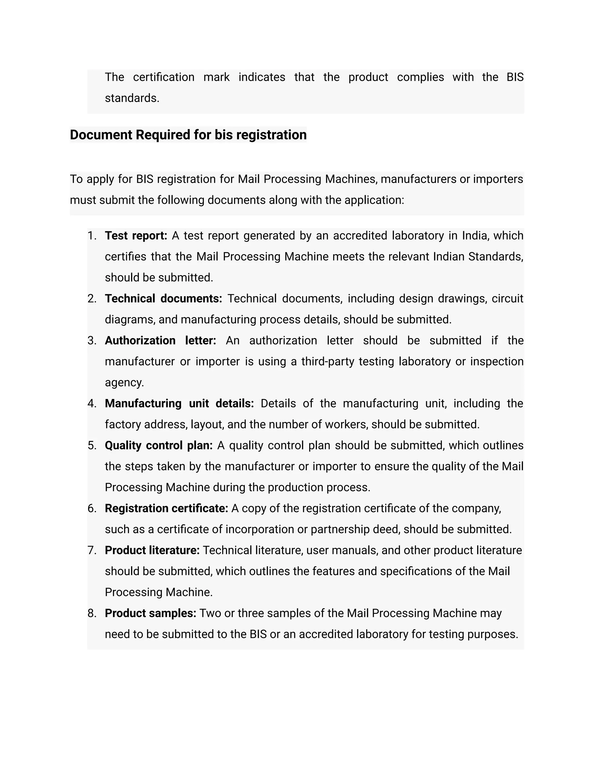 BIS Registration for Mail Processing Machine.pdf