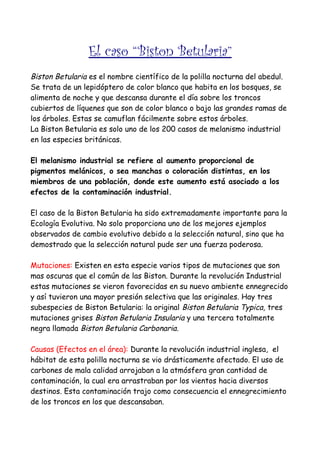 Biston betularia por Rocio | PDF