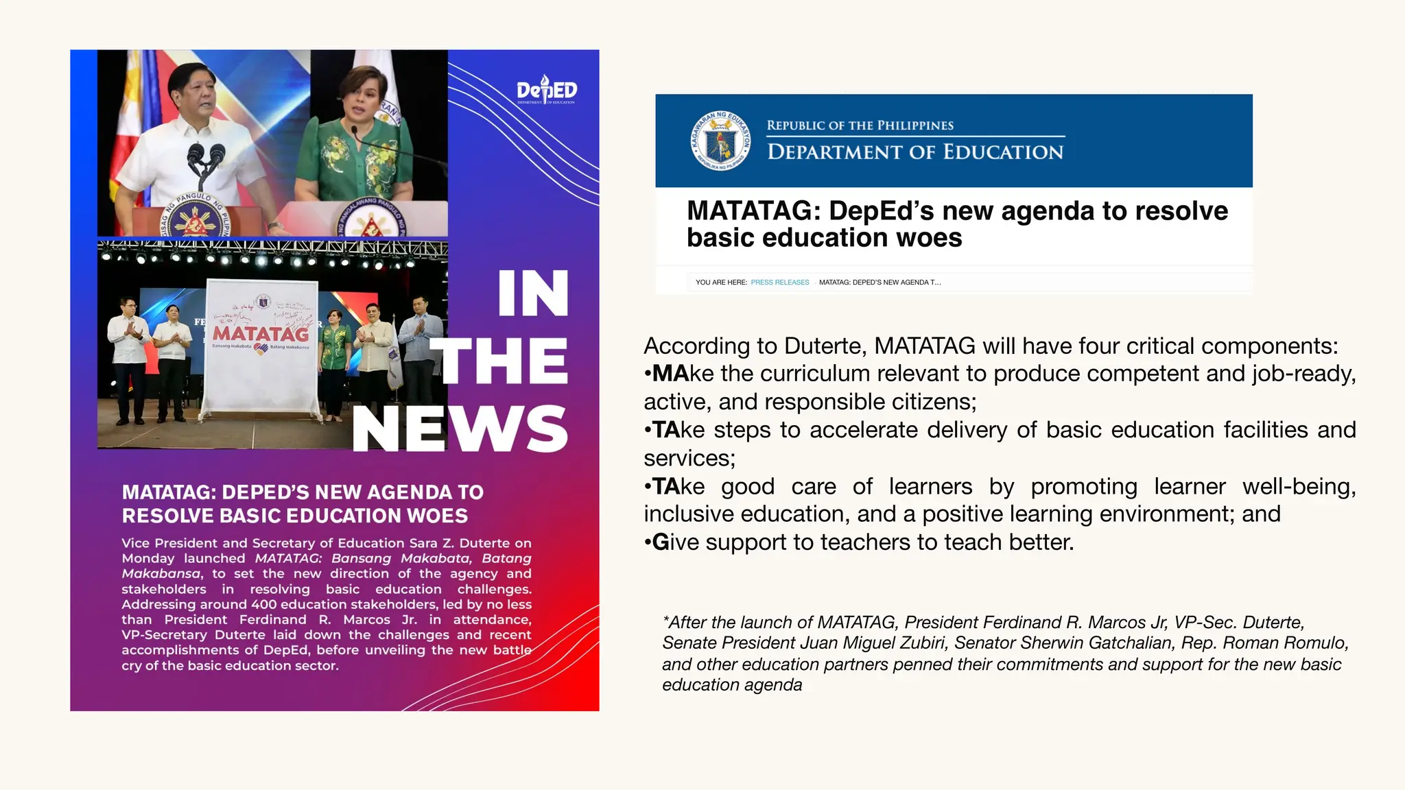 matatag curriculum . presentation for re | PDF