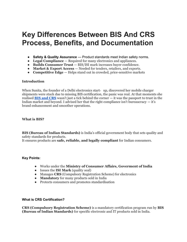 Key Differences Between BIS And CRS Process, Benefits, and ...