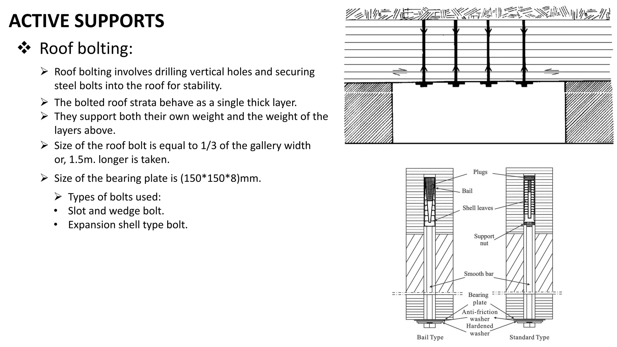 Roof support system used in board and pillar mining method | PDF