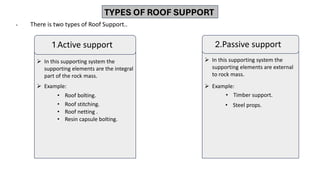 Roof support system used in board and pillar mining method | PDF