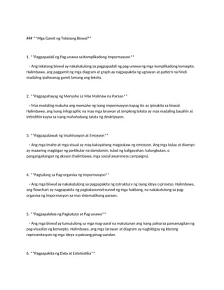 Mga Tekstong BISWALnanajkaksjsnsjajjdocx | DOCX