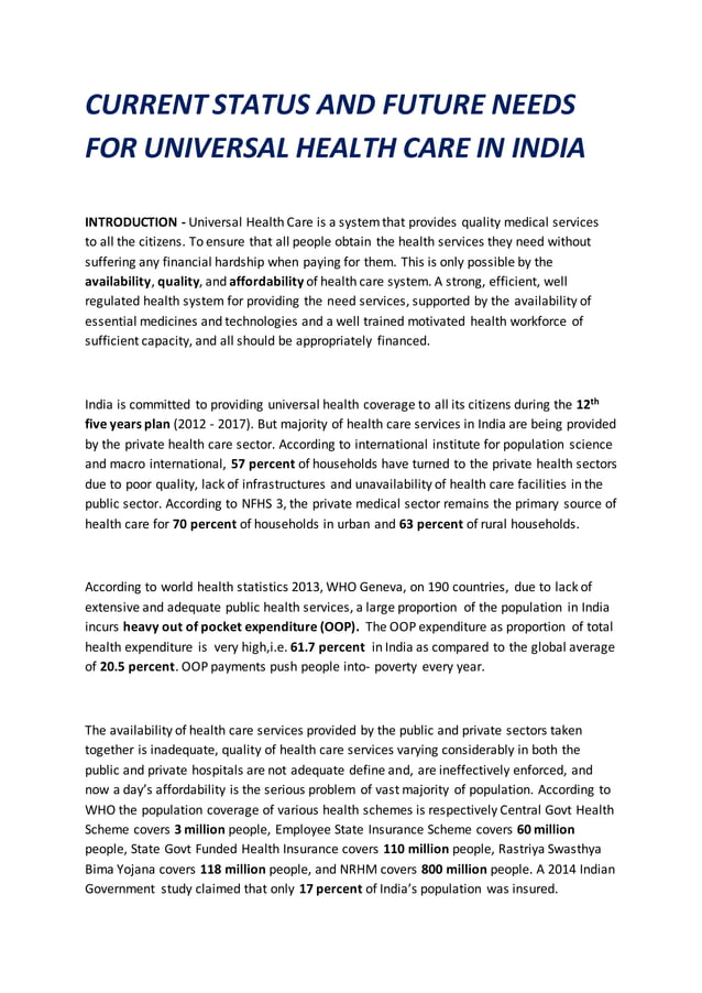UNIVERSAL HEALTH COVERAGE | PDF