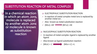Reaction mechanism in complex compounds | PPTX
