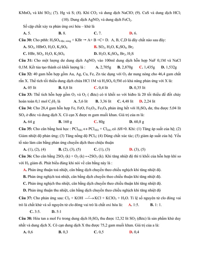 Bài t p halogen - oxi - l-u hu-nh ph-n 3 - 80 câu | PDF