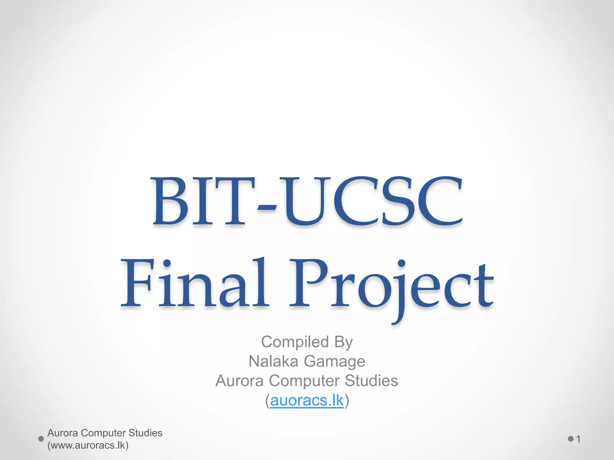BIT-UCSC Final Project | PPTX