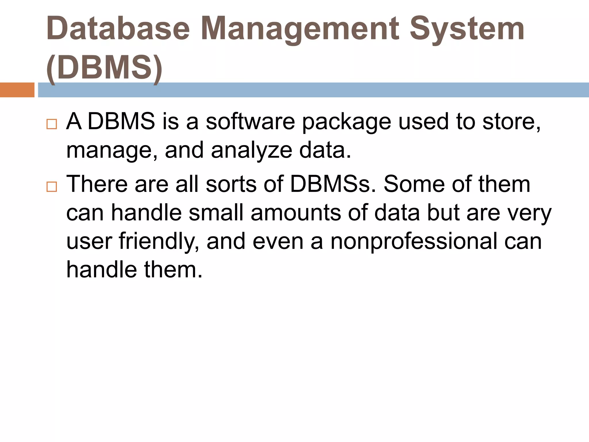 Bit 211 database development and management week 1 Slide | PPT