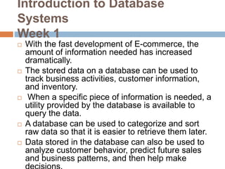 Bit 211 database development and management week 1 Slide | PPT