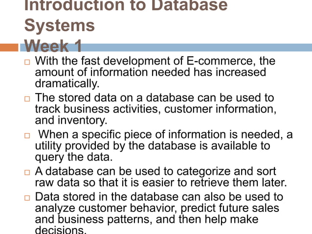 Bit 211 database development and management week 1 Slide | PPT