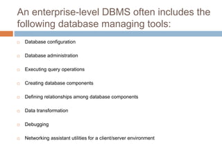 Bit 211 database development and management week 1 Slide | PPT