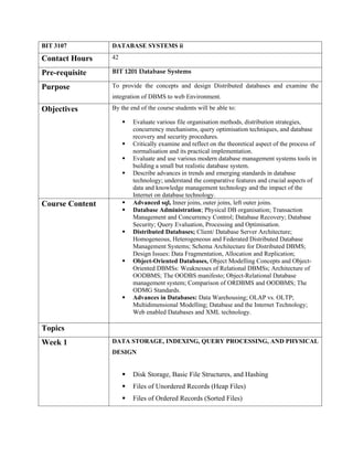 BIT 3107 DATABASE SYSTEMS II OUTLINE.doc
