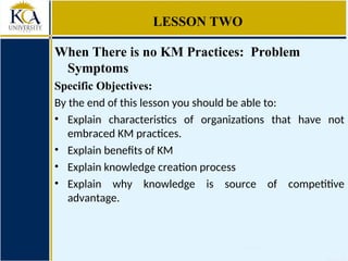 Advanced KM Strategies BIT 4401 lesson 2.ppt