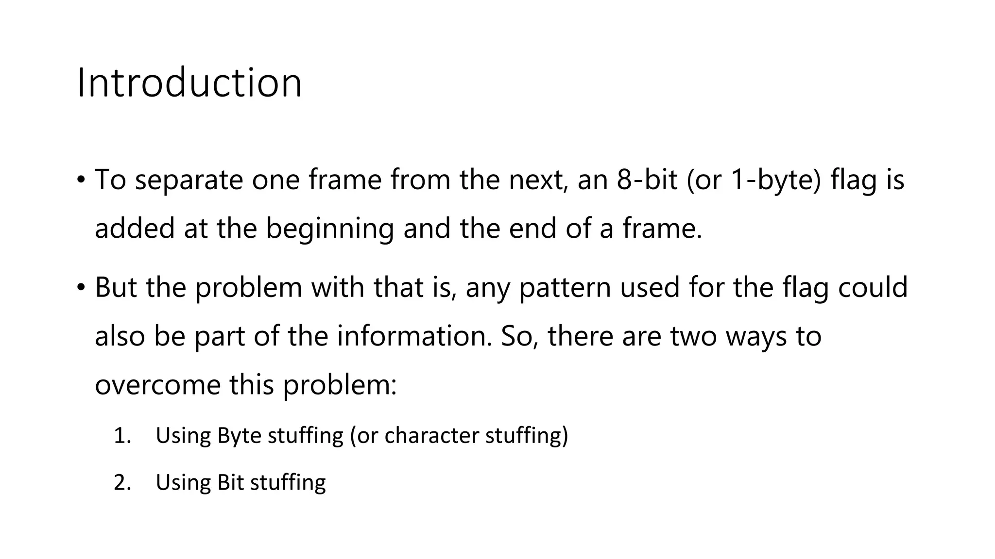1bit And Byte Stuffing Computer Networks Pptx Programming Languages