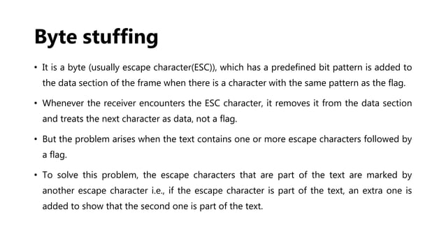 1bit And Byte Stuffing Computer Networks Ppt