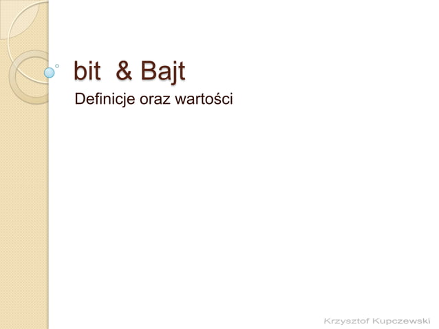 Bit bajt | PPT