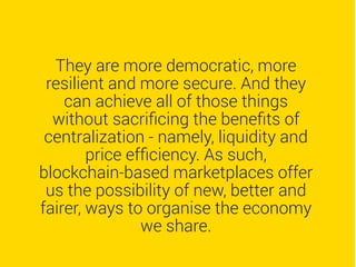What is a blockchain-based or decentralized marketplace? | PPT
