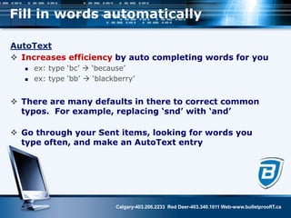 Blackberry Tips from Bulletproof InfoTech | PPT