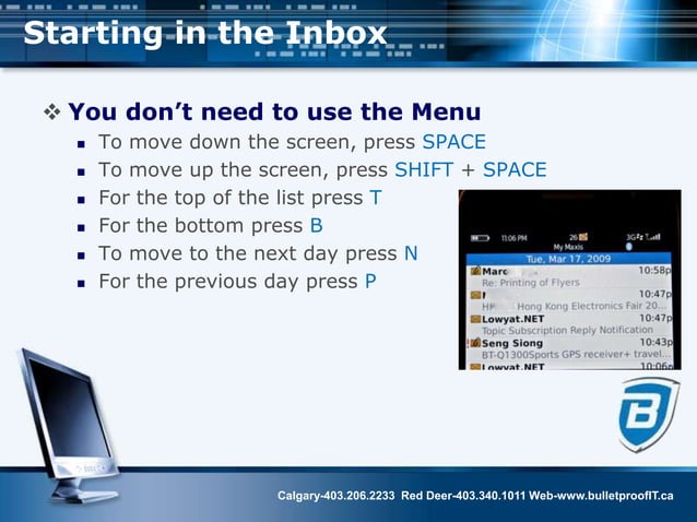 Blackberry Tips from Bulletproof InfoTech | PPT