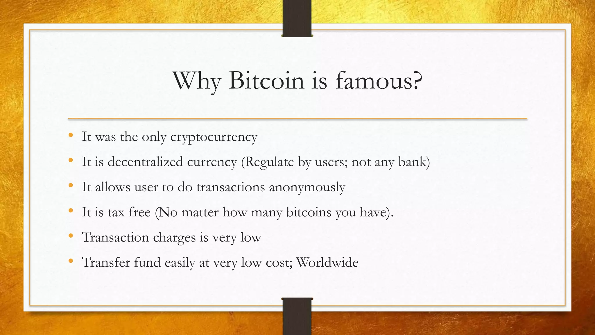 Introduction to Cryptocurrency (Bitcoin) | PPTX