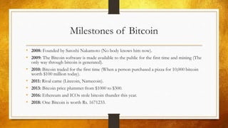 Introduction to Cryptocurrency (Bitcoin) | PPTX