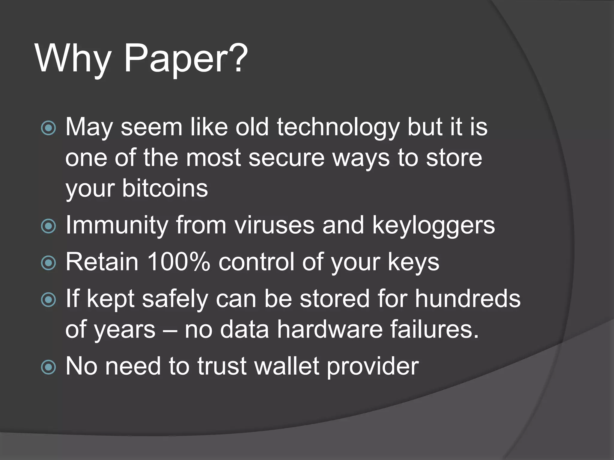 Bitcoin paper-wallet | PPTX