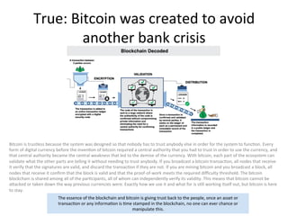 THE BITCOIN ECONOMICALLY EXPLAINED | PPT