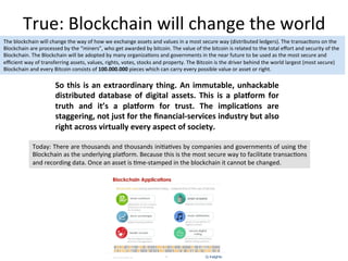 THE BITCOIN ECONOMICALLY EXPLAINED | PPT