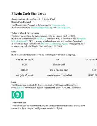Bitcoin cash standards | PDF
