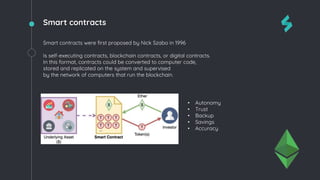 Ethereum Smart contract | PPTX