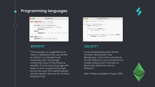 Ethereum Smart contract | PPTX