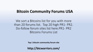 Bitcoin Community Forums USA | PPT