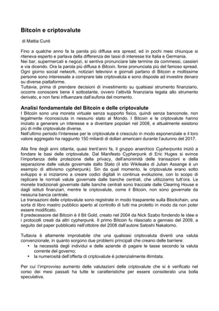 Bitcoin e criptovalute | PDF