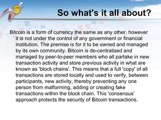 Bitcoin in a Nutshell | PPT