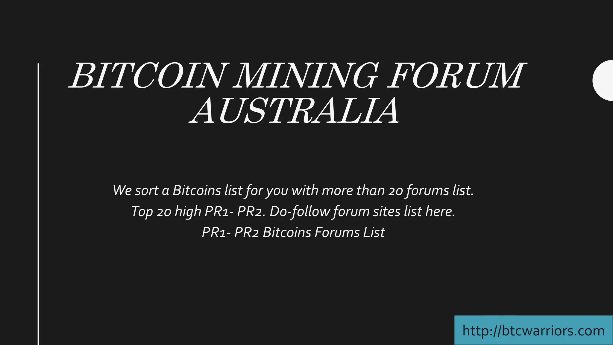 Bitcoin Mining Forum Australia | PPT