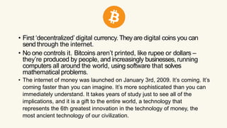Bitcoin: The Internet of Money Presentation | PDF | Internet | Computing
