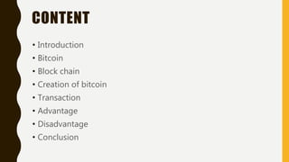 introduction to bitcoin | PPT