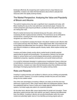 Bitcoin vs. Altcoins - Exploring the Key Differences | PDF