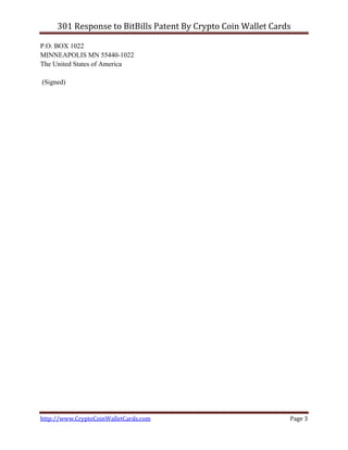 Crypto Coin Wallet Cards Files 301 Citation of Prior Artwork | PDF ...