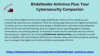 Bitdefender Antivirus Plus Your First Line of Digital Protection.pptx ...