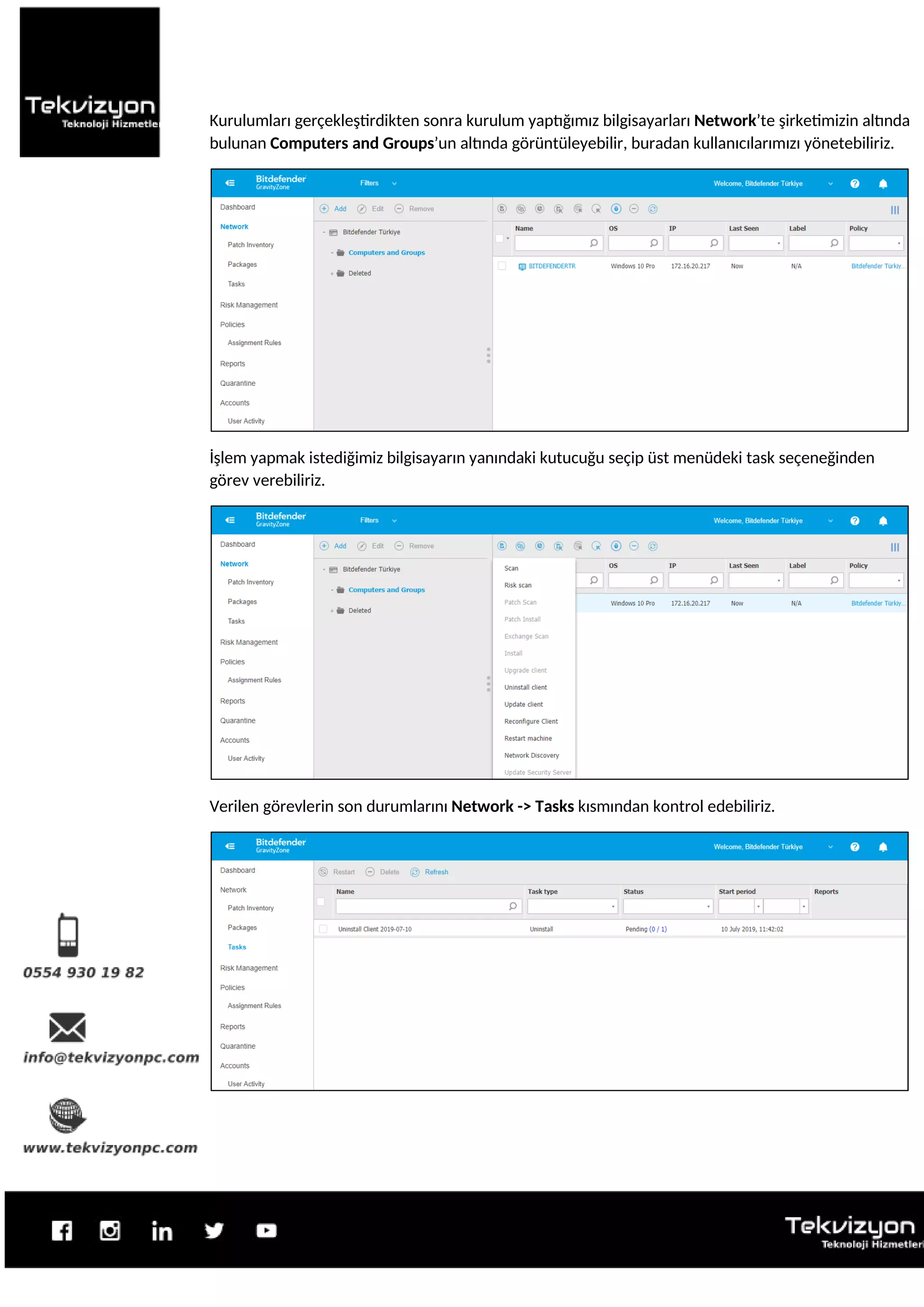 Bitdefender gravityzone yapılandırma_tekvizyon | PDF