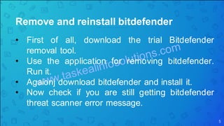 How to fix Bitdefender threat scanner error Message | PPT